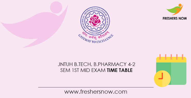 JNTUH B.Tech, B.Pharmacy 4-2 Sem 1st Mid Exam Time Table 2021 (Out) JNTUH B.Tech, B.Pharmacy 4-2 Sem 1st Mid Exam Time Table 2021 (Out)